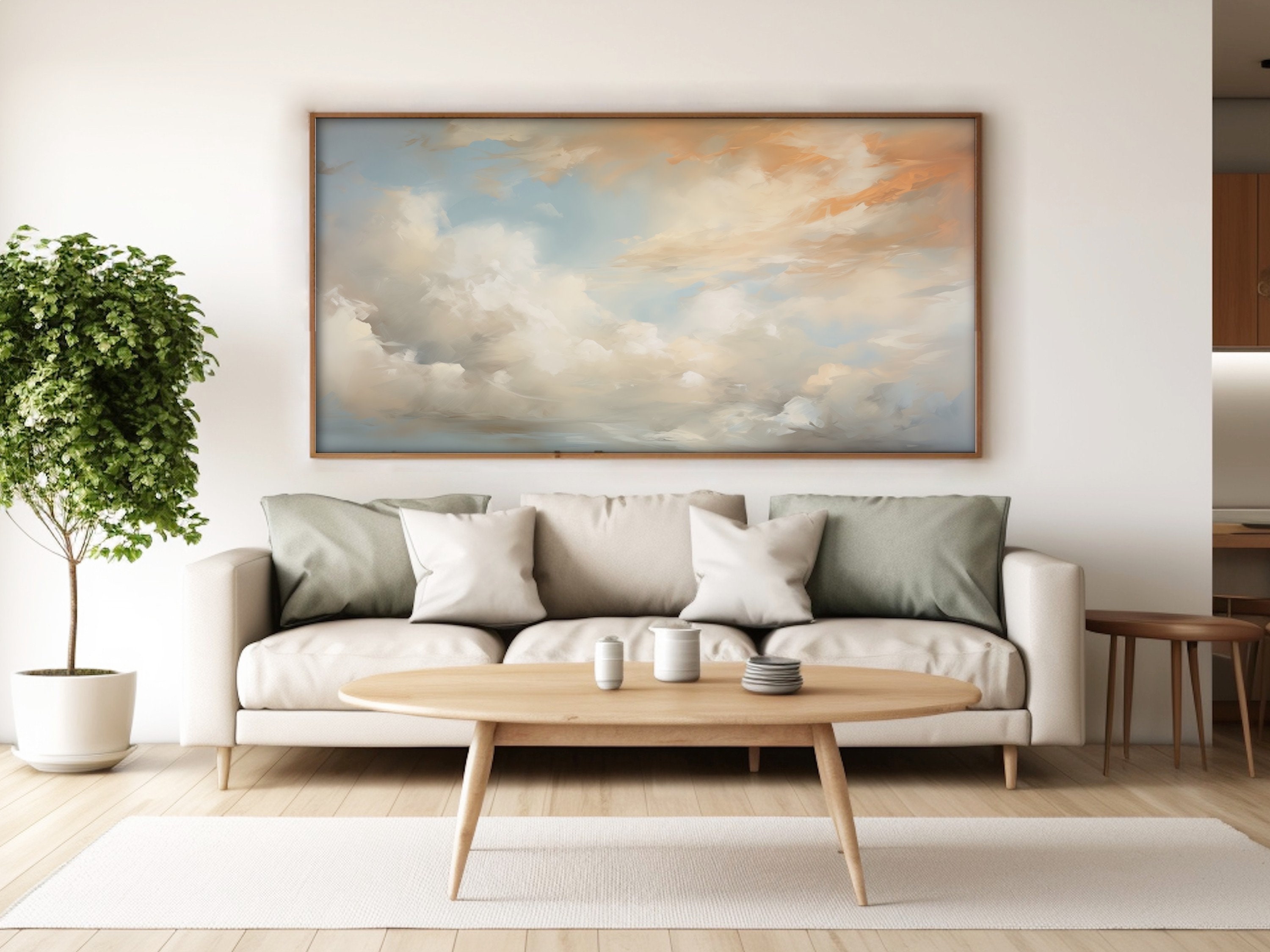 Abstract Sky Clouds Huge Wall Art Skyscape Landscape Painting Sky ...