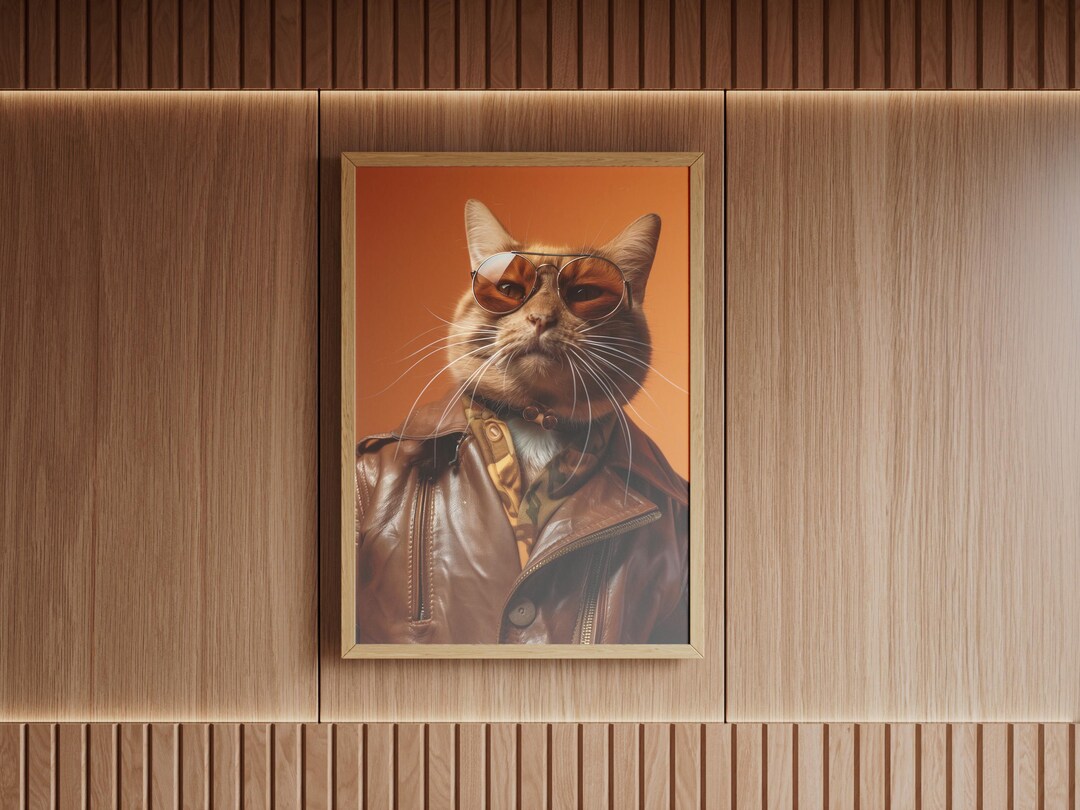 Retro Ginger Cat Print: 70s Style Animal Portrait (digital Download) - Etsy