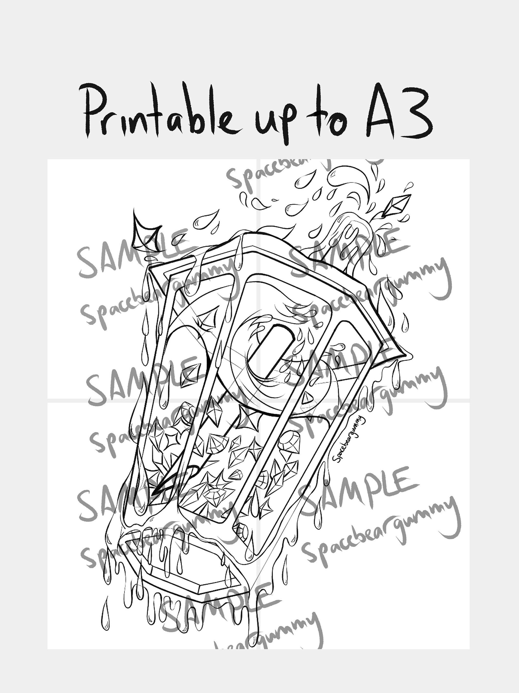 Crystal Boba: A3 Printable Colouring Page, 4 Instant Download Pages ...