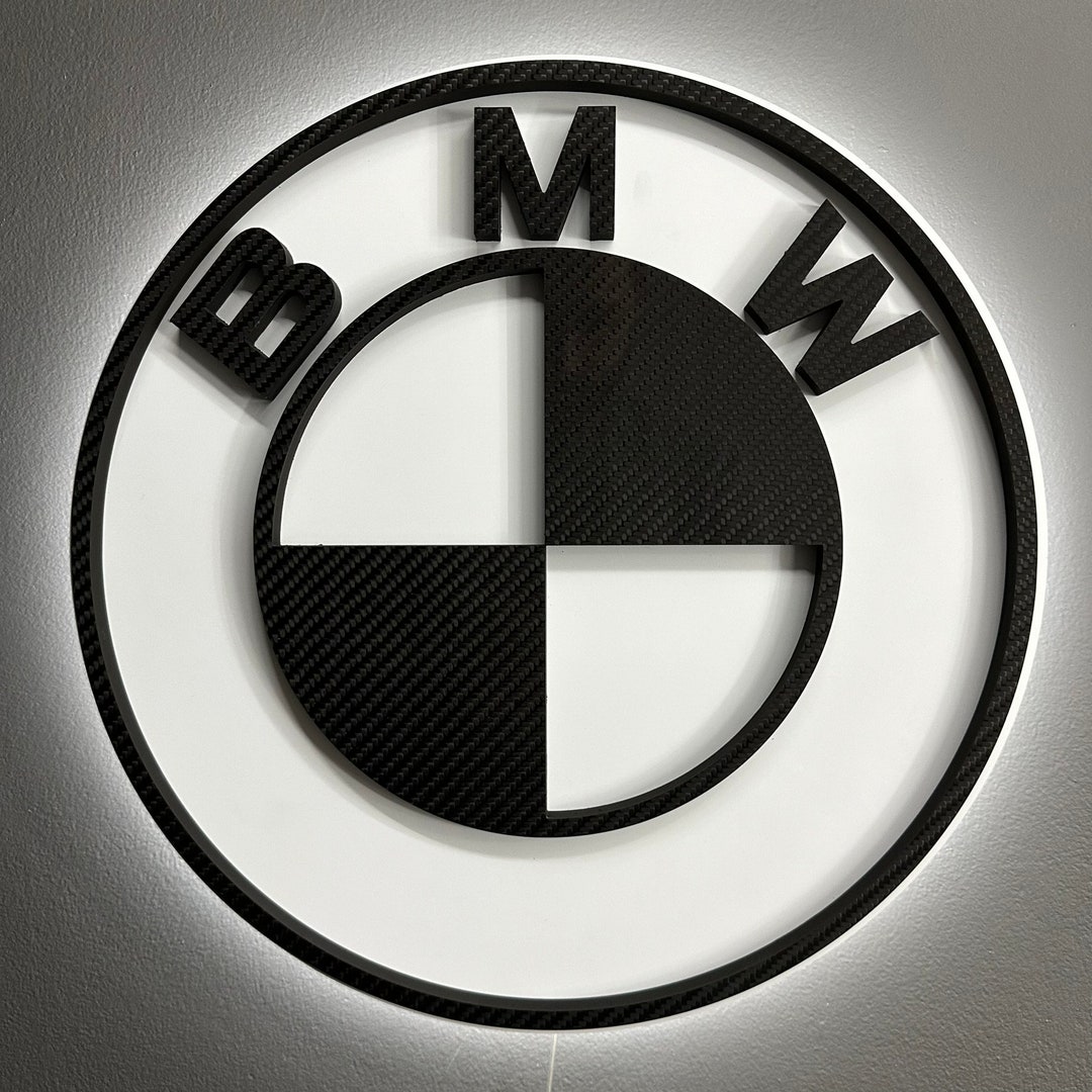 BMW Car Led Sign Bmw M Sport Real Carbon Fibre Light Wall Decor Gift ...