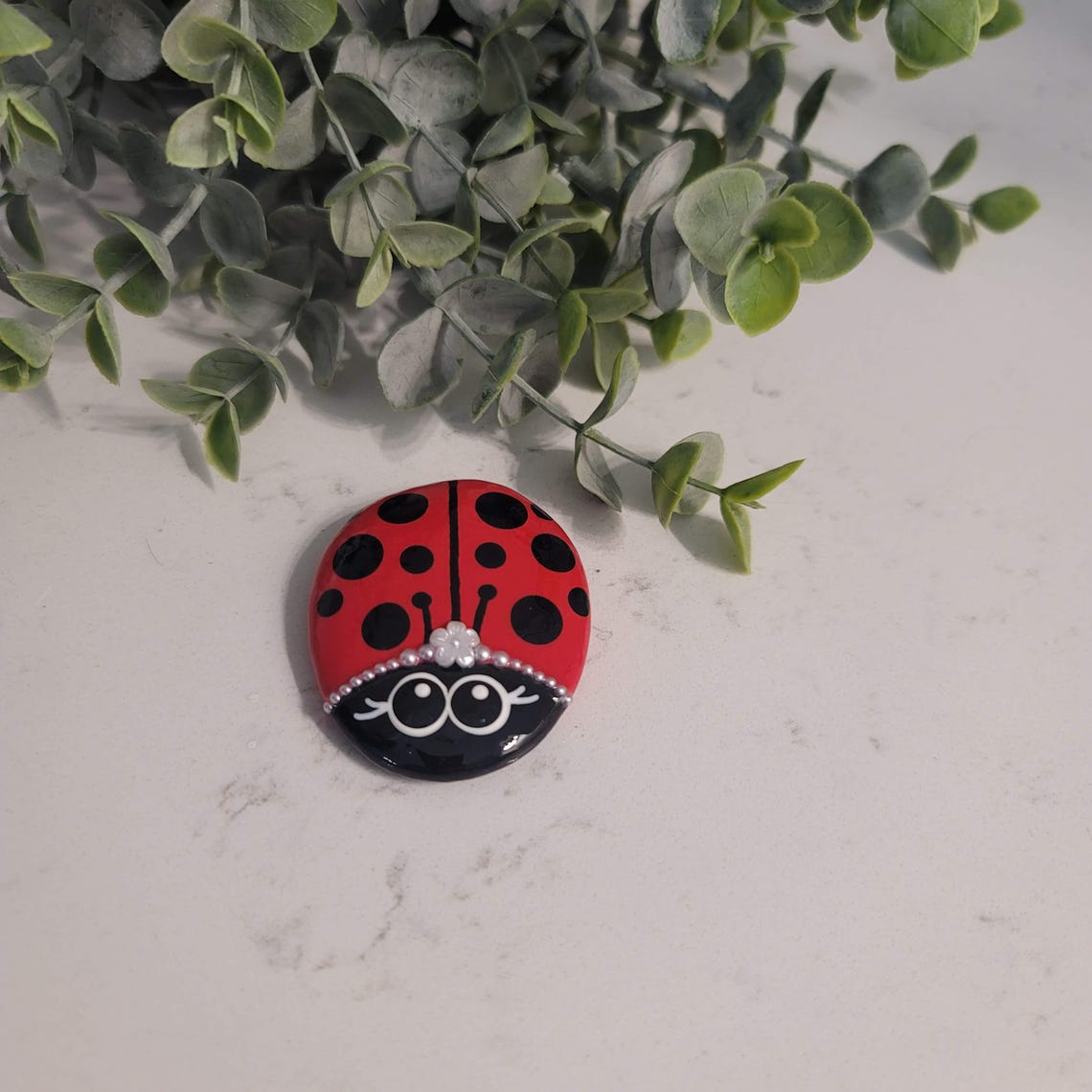 Ladybug Painted Rocks, Fancy Ladybugs, Party Favor, Friendship Gift ...