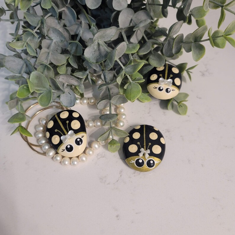 Ladybug Painted Rocks, Fancy Ladybugs, Party Favor, Friendship Gift ...