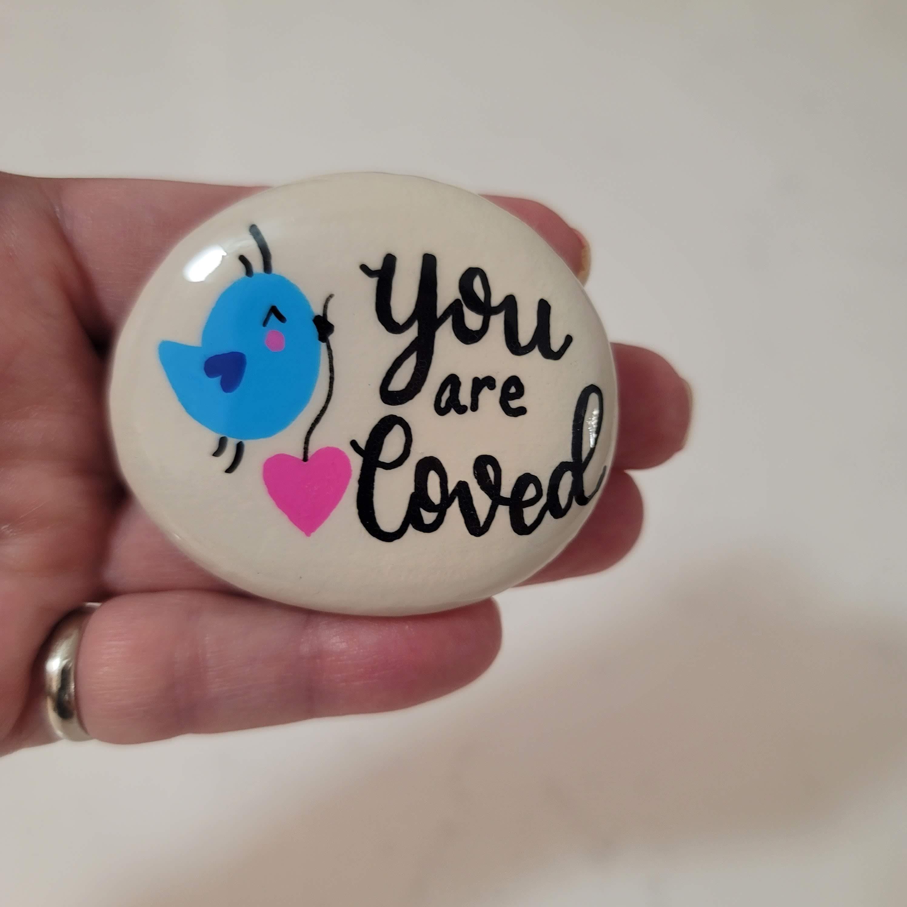 Painted Rocks, Inspirational Friendship Gift, Birds, Love, Kindness ...