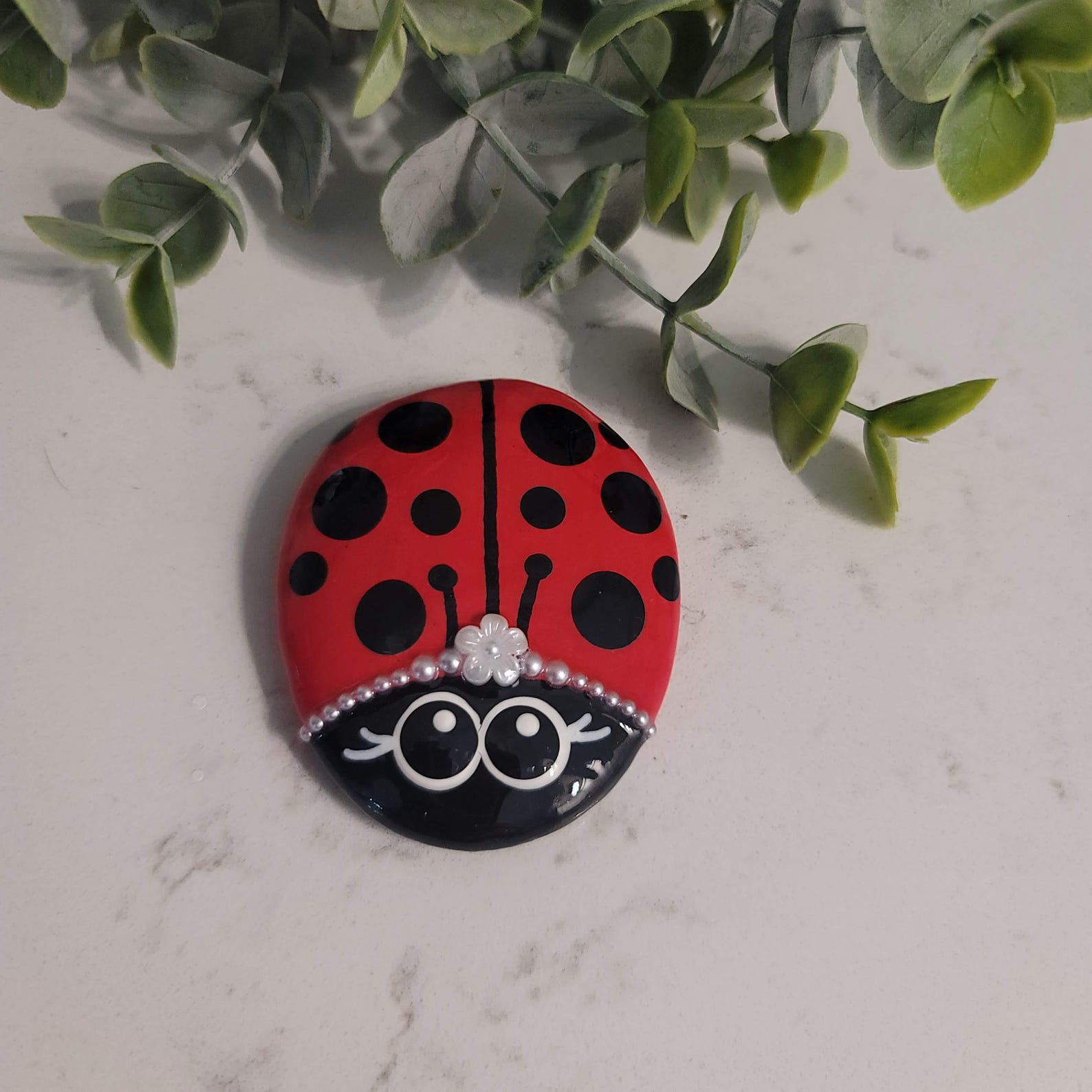 Ladybug Painted Rocks, Fancy Ladybugs, Party Favor, Friendship Gift ...