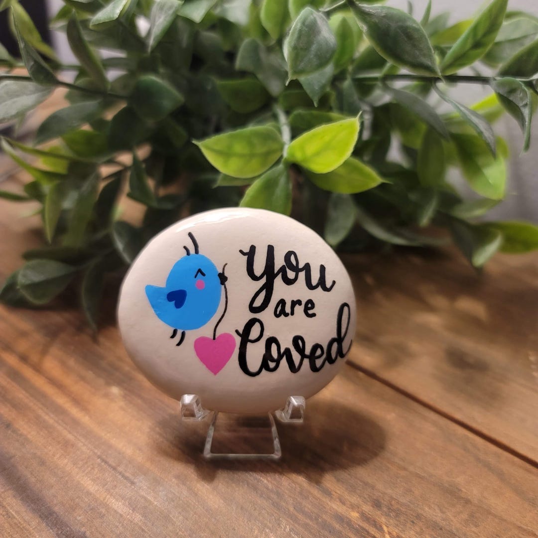 Painted Rocks, Inspirational Friendship Gift, Birds, Love, Kindness ...