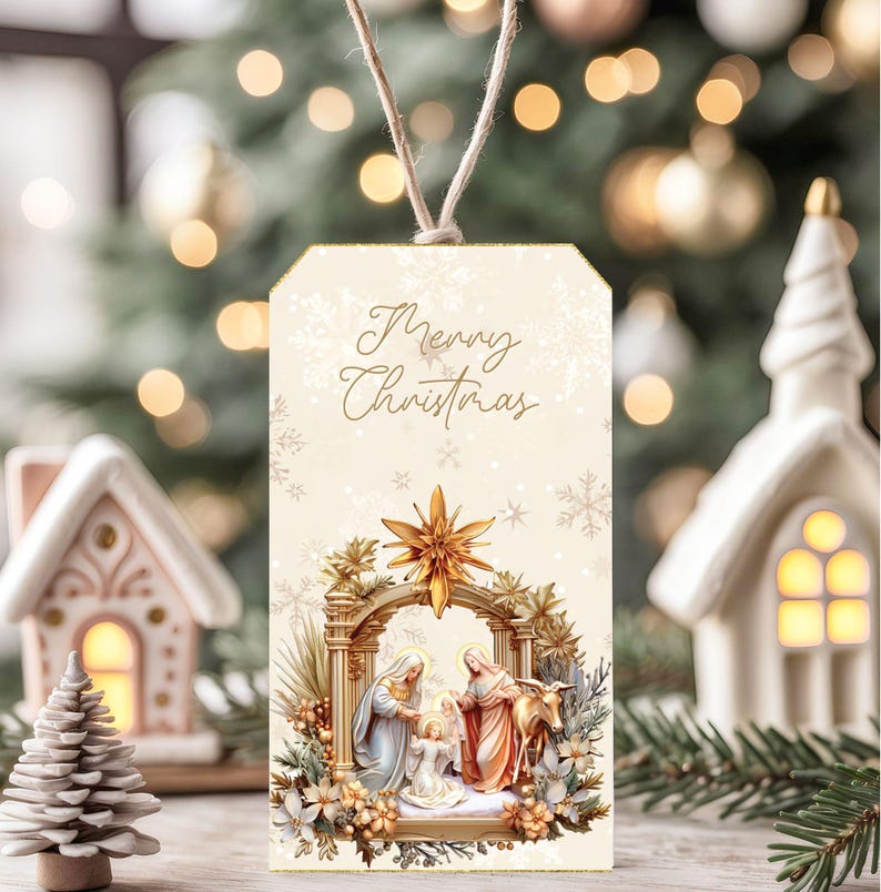 Christmas Gift Tags Printable |boho Holiday Tag Set|editable Merry ...