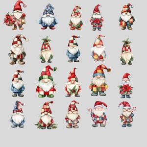Christmas Watercolor Gnome Clipart Bundle |40 PNG Winter Gnomes ...