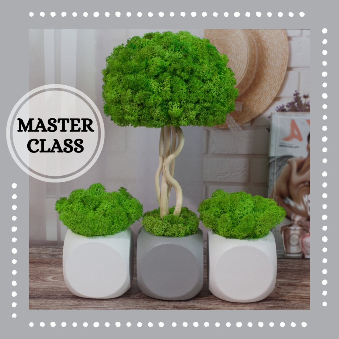 How to Create a Decorative Tree Video Tutorial DIY Scandinavian Moss ...