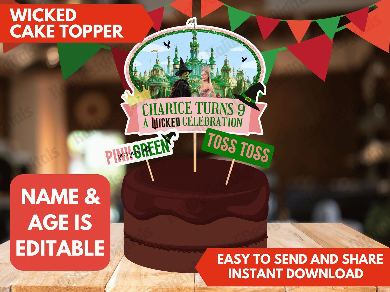 Wicked Cupcake Toppers Wicked Cake Topper Wicked Cupcake Toppers ...