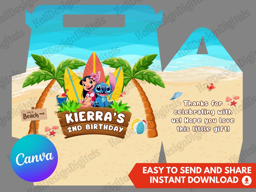 Lilo Stitch Birthday Gable Box | Cute Stitch Party Loot Box Stitch ...