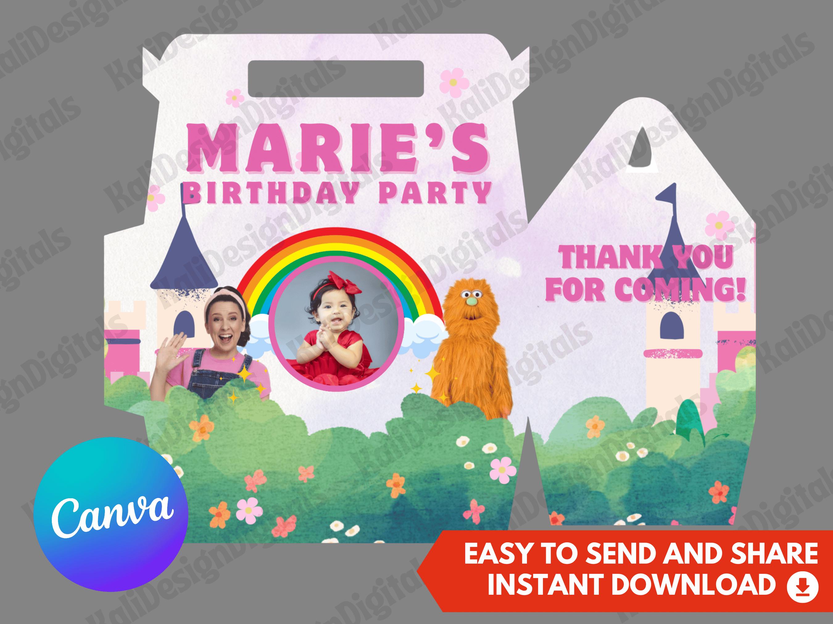 Editable Ms Rachel Gable Box Label, Ms Rachel Party Favor Bag Label ...