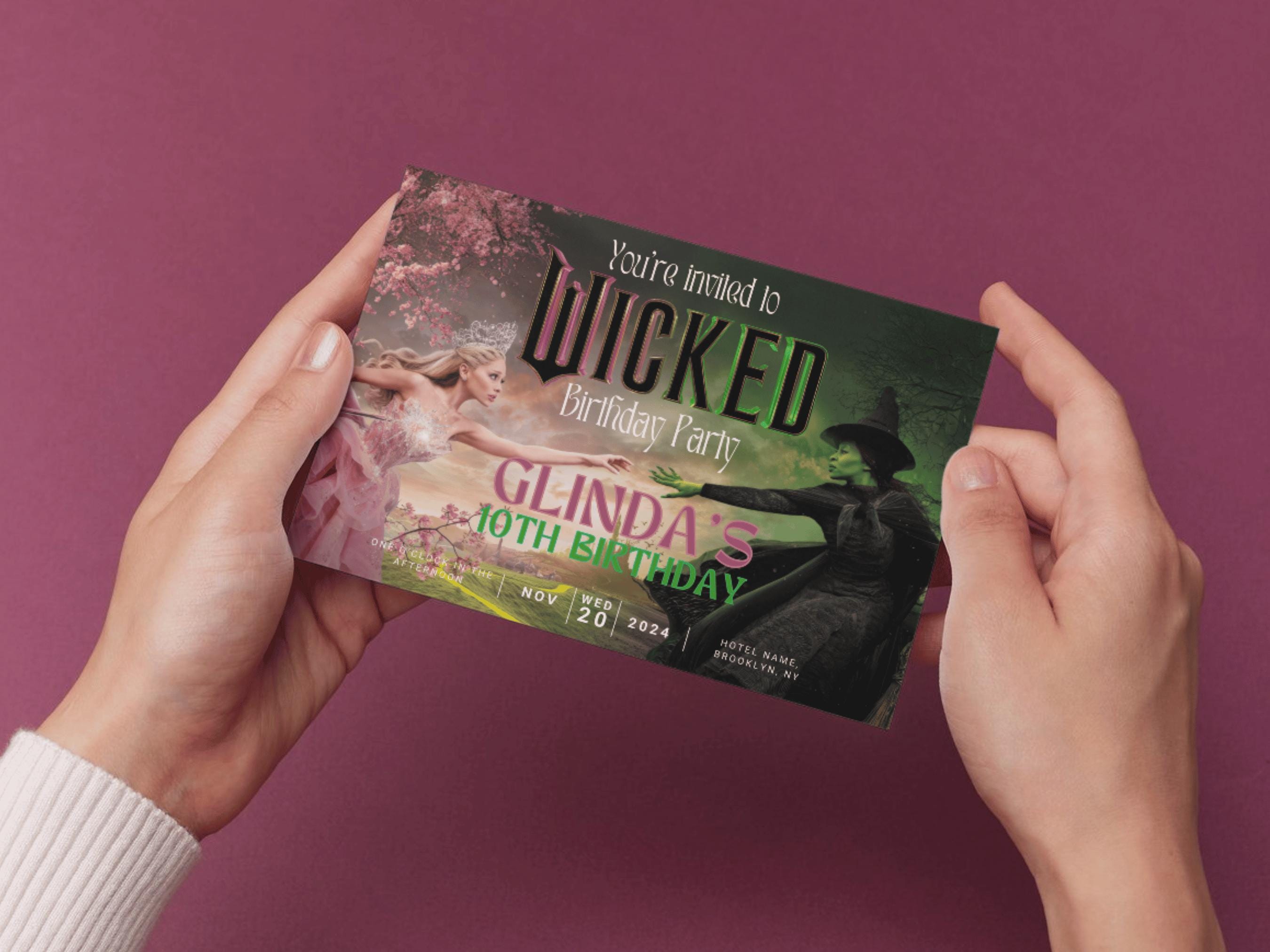 WICKED Birthday Invitation WICKED Movie Ticket WICKED 2024 Invitation ...