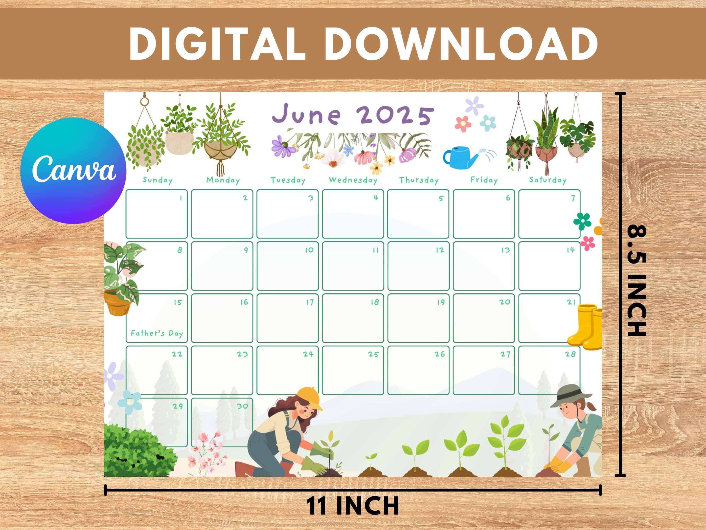 2025 Calendar Printable | Cute Kids Calendar 2025 Wall Calendar PDF ...