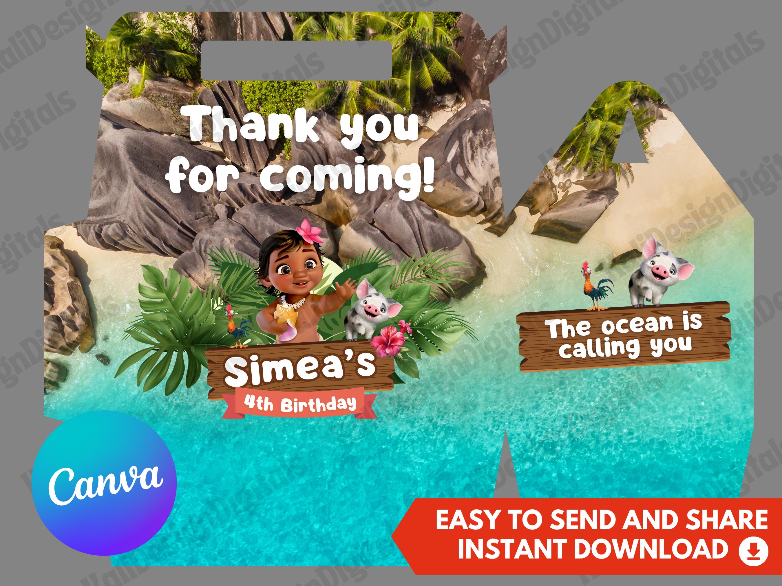 Moana Gable Box Moana Party Loot Box Moana Favor Box Birthday Moana ...
