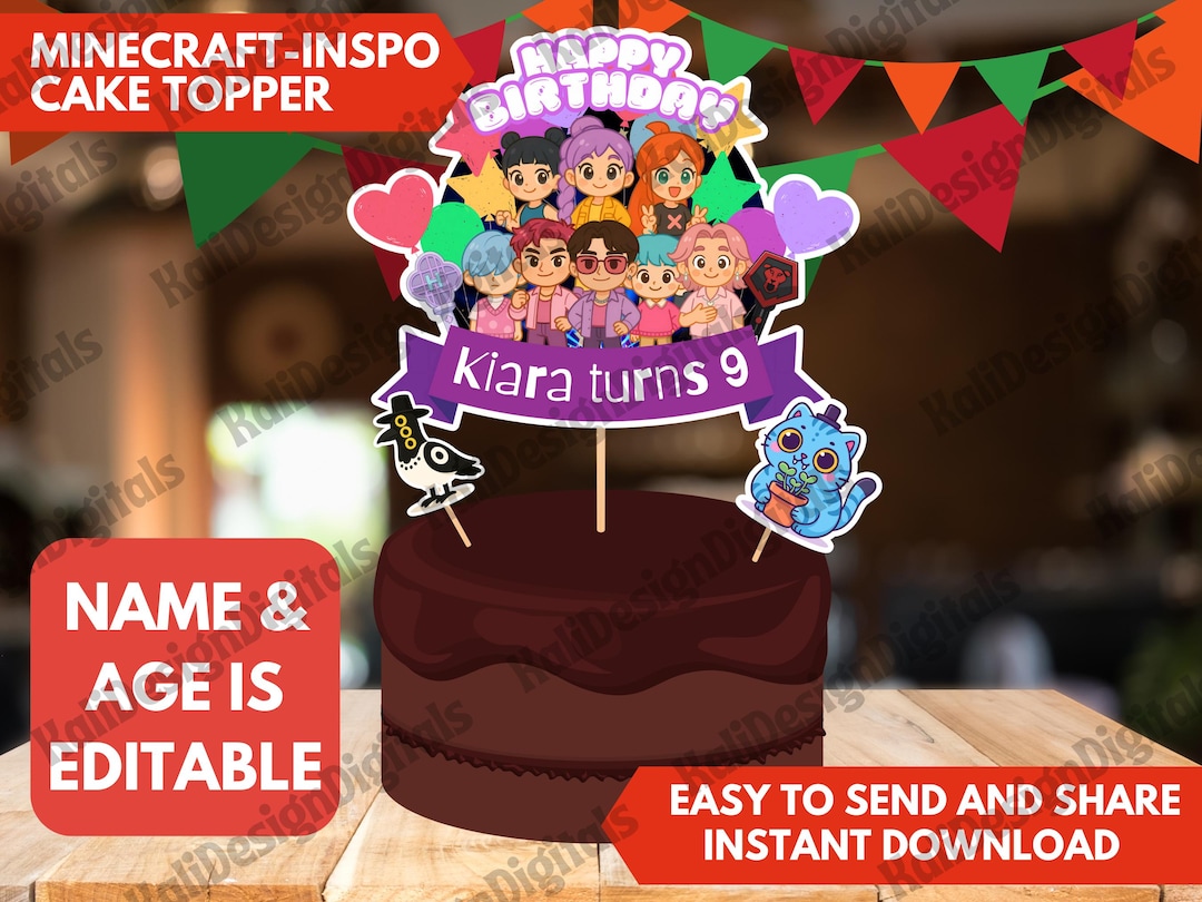 Kpop Demon Hunters Cake Topper | Huntrx Saja Boys Rumi Jinu Zoey Mira ...