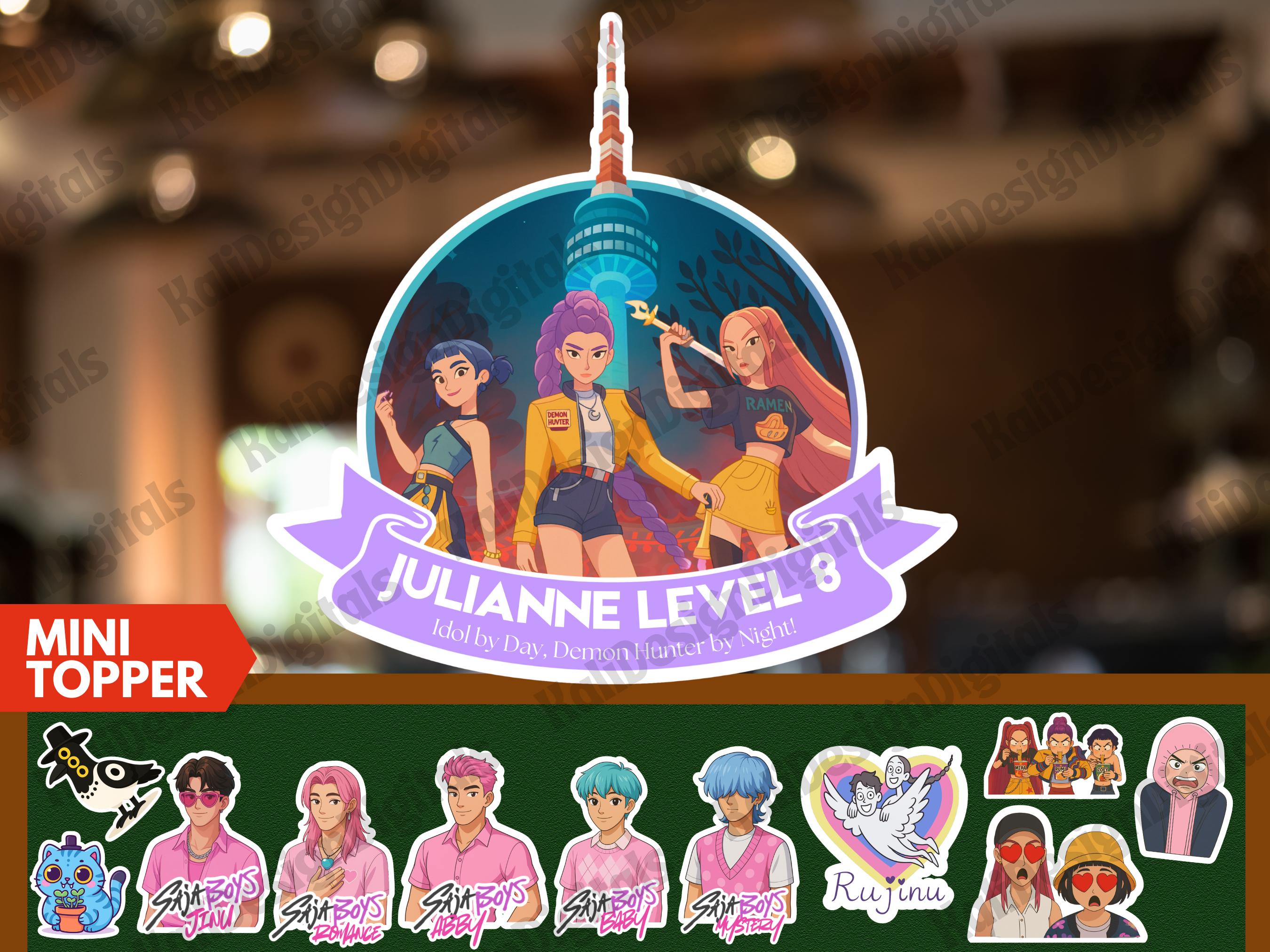 Kpop Demon Hunters Cake Topper | Huntrx Saja Boys Rimu Jinu Zoey Mira ...