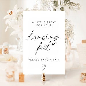Minimalist Dancing Feet Sign Template: Editable Wedding Decor (digital ...
