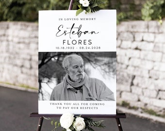 Editable Funeral Sign Celebration of Life, Large Funeral Sign, Memorial ...