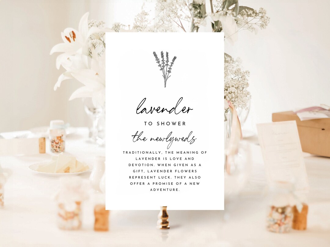 Minimalist Lavender Toss Sign Template, Wedding Lavender Toss Sign ...
