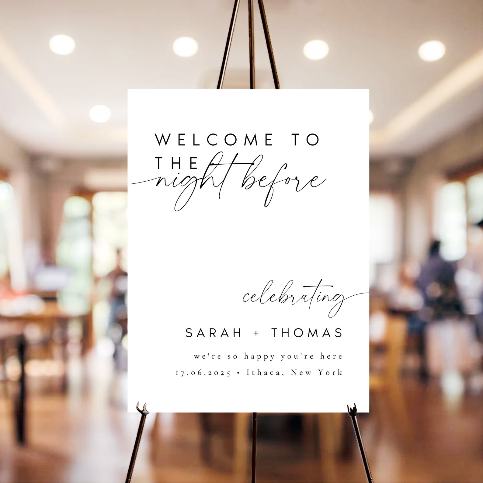 Wedding Rehearsal Dinner Welcome Sign, the Night Before Wedding Welcome ...