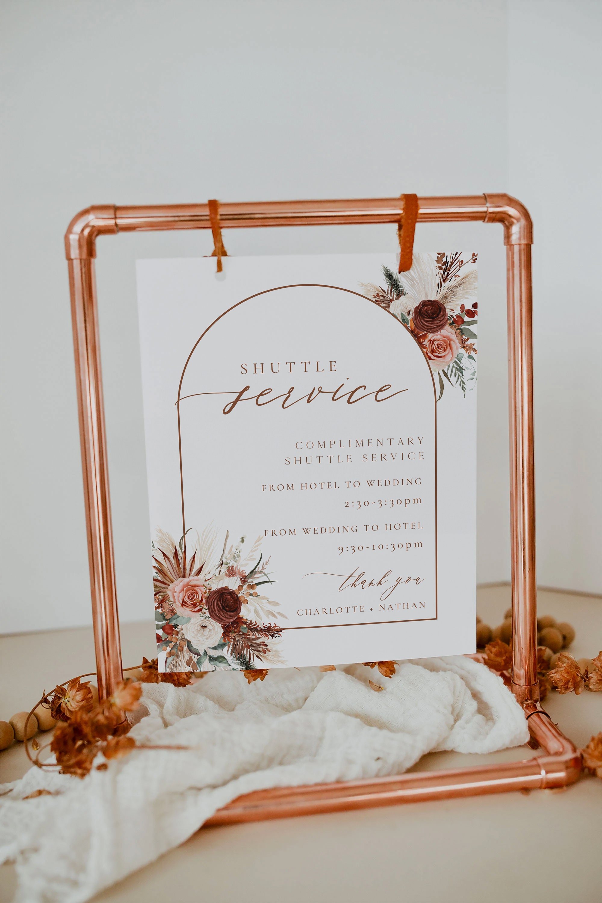 Wedding Shuttle Service Sign Template, Printable Wedding Shuttle ...