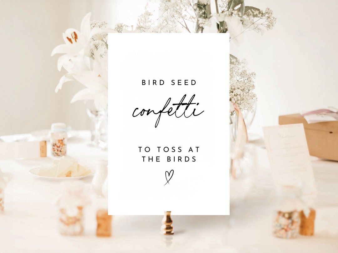 Minimalist Bird Seed Confetti Send off Sign Template (digital Download ...