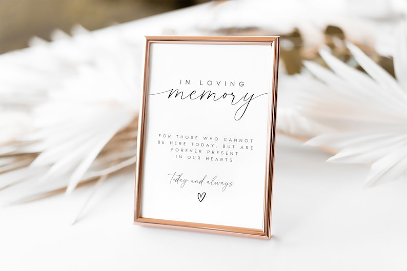 In Loving Memory Sign Template, Printable in Loving Memory Sign for ...