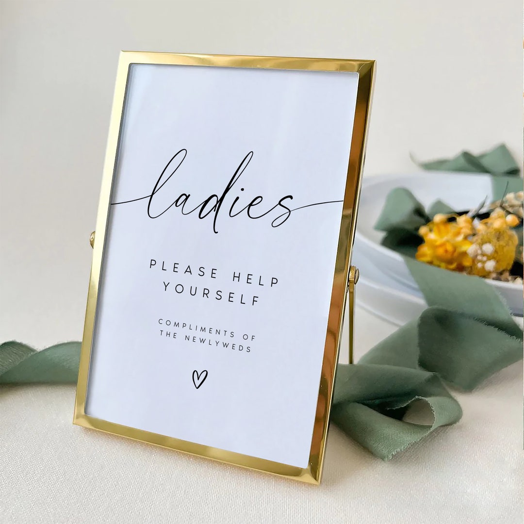 Minimalist Ladies Restroom Sign Template, Wedding Bathroom Decor ...