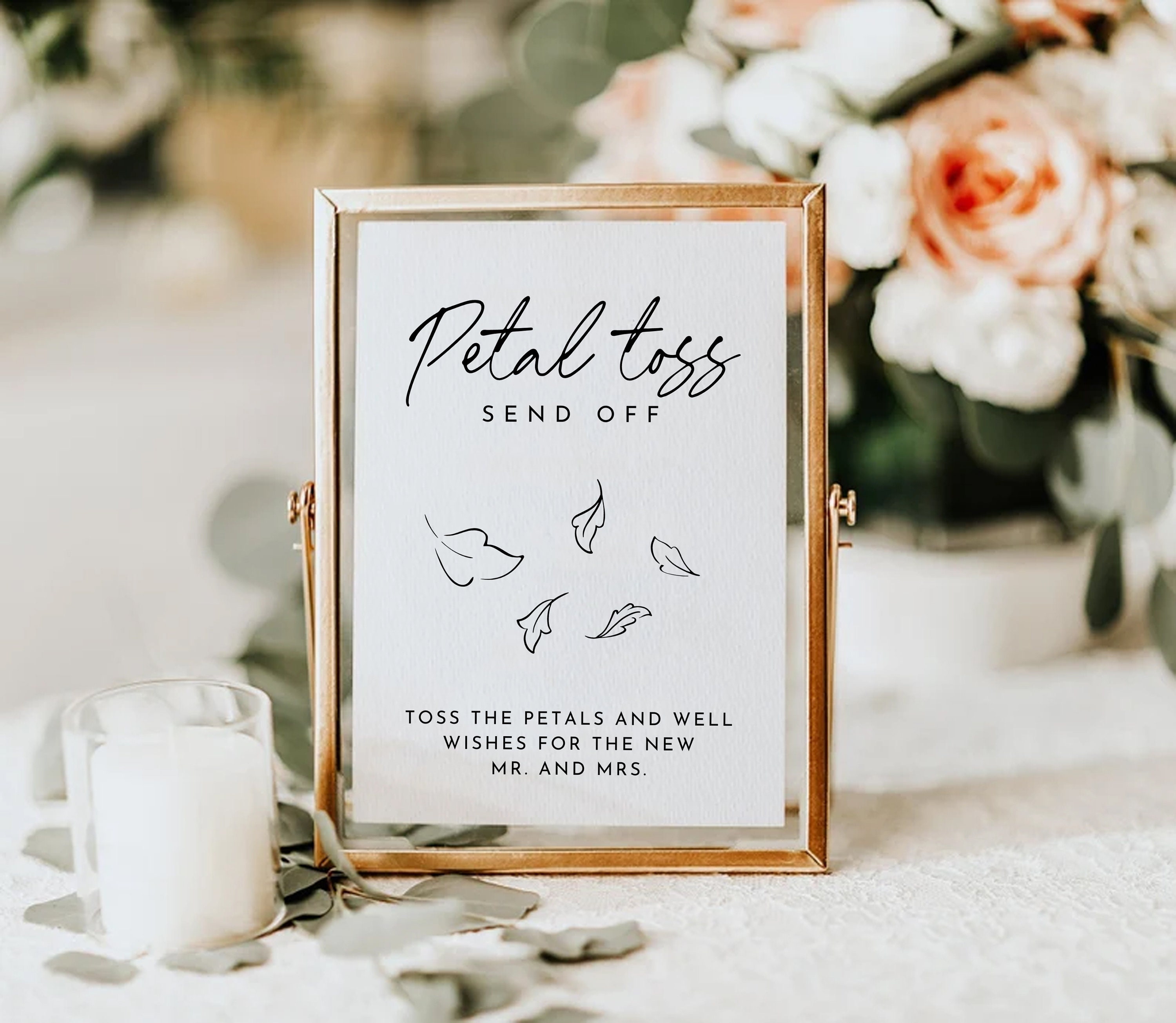 Minimalist Petal Toss Sign Template, Wedding Petal Toss Sign, Wedding ...
