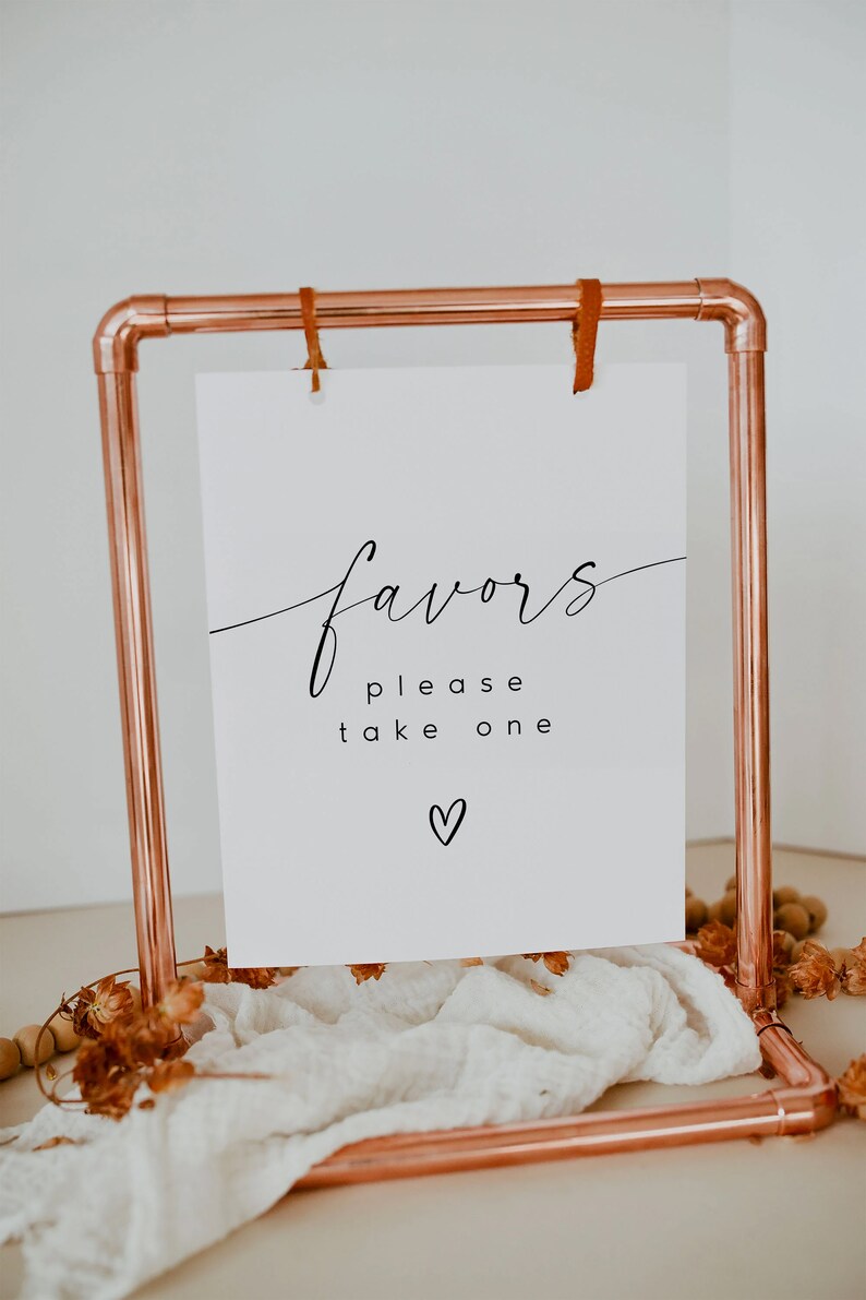 Minimalist Favors Sign Template, Modern Wedding, Bridal Shower (digital ...