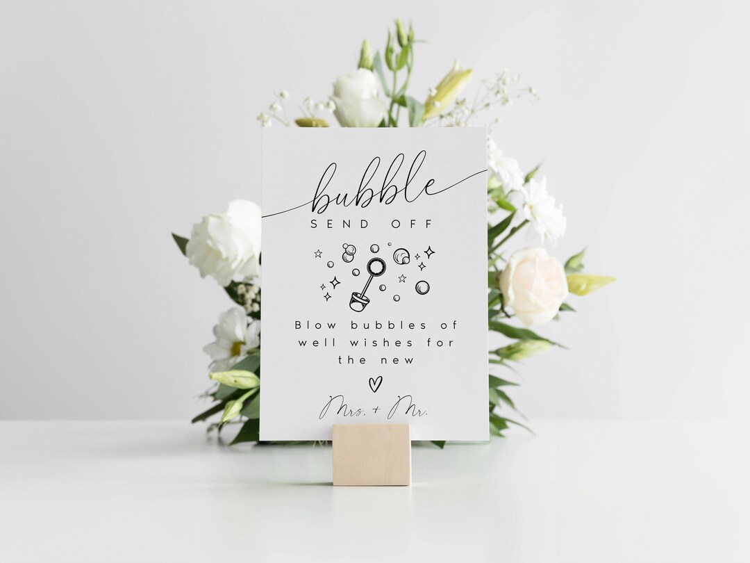 Bubble Send off Sign Template, Wedding Bubble Send of Sign Printable ...