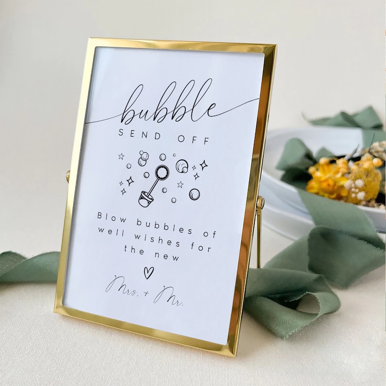 Bubble Send off Sign Template, Wedding Bubble Send of Sign Printable ...
