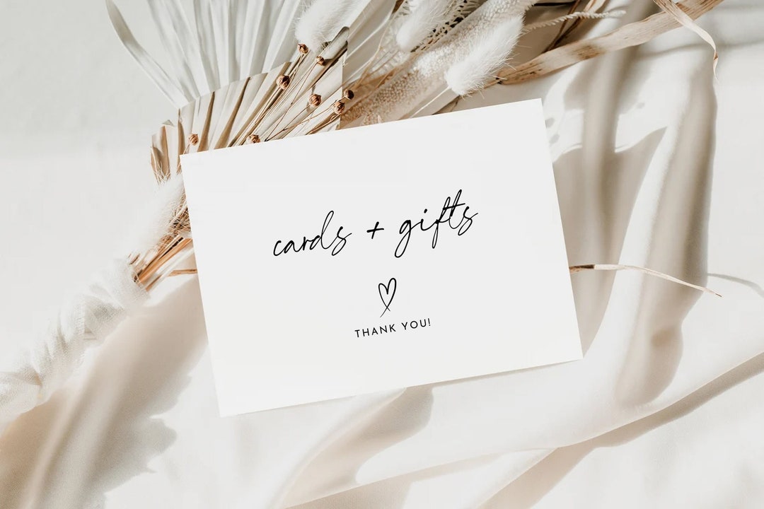 Minimalist Cards and Gifts Sign Template: DIY Printable (6x4, 7x5, 10x8 ...