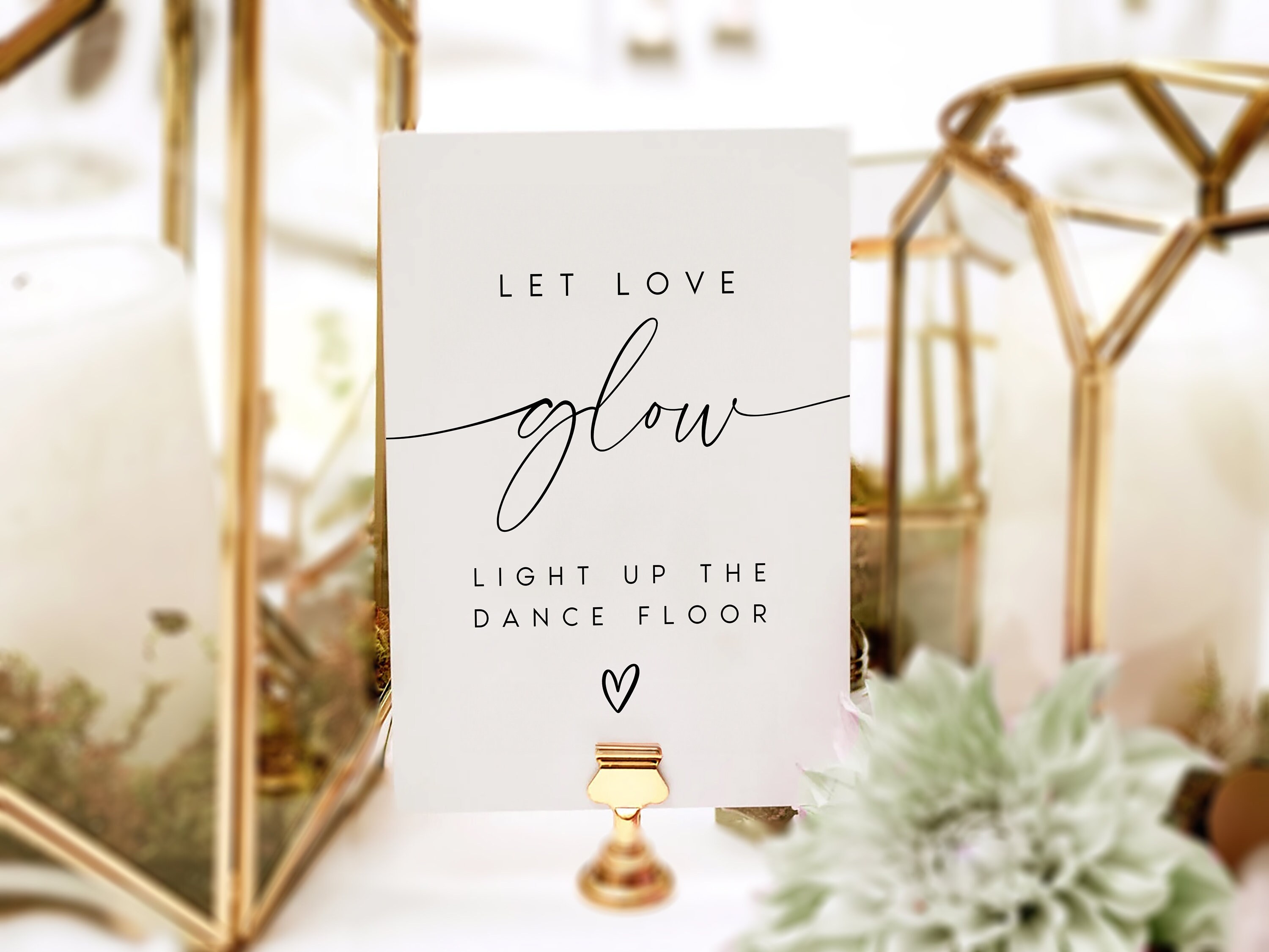 Let Love Glow Sign Template, Editable Let Love Glow Sign, Wedding Send ...