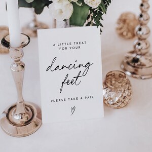 Minimalist Dancing Feet Sign Template: Editable Wedding Decor (digital ...