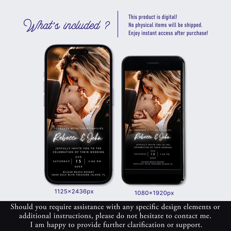 Animated Wedding Video Invitation Template, Electronic SMS Invite ...