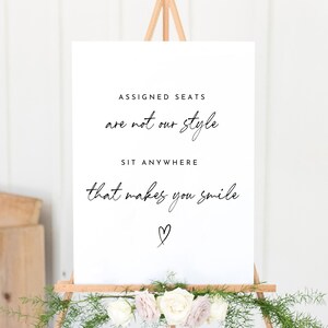 Minimalist Open Seating Sign Template, Printable Open Seating Sign, No ...