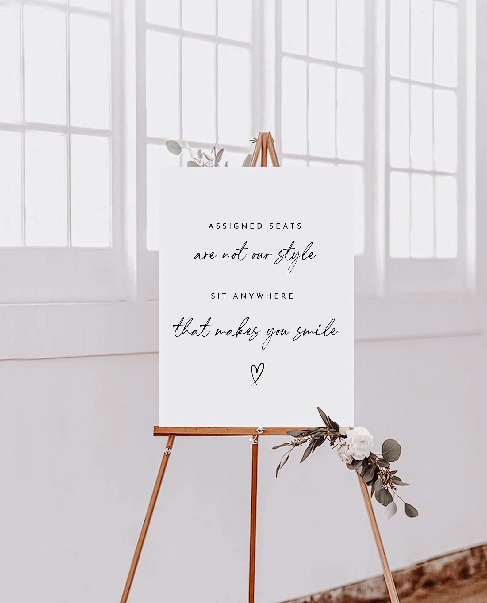 Minimalist Open Seating Sign Template, Printable Open Seating Sign, No ...