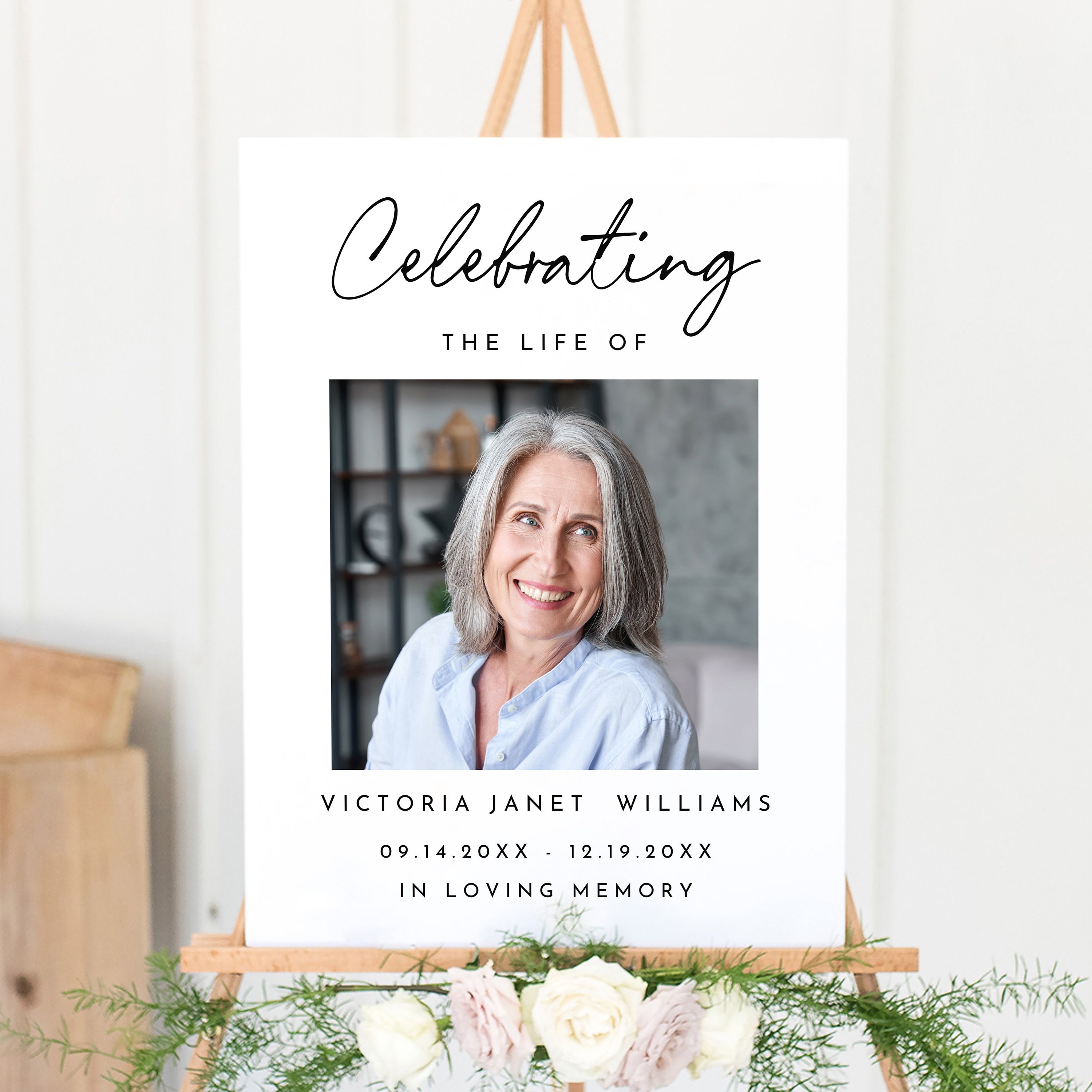 Funeral Memorial Sign Template, Celebration of Life Sign, in Loving ...