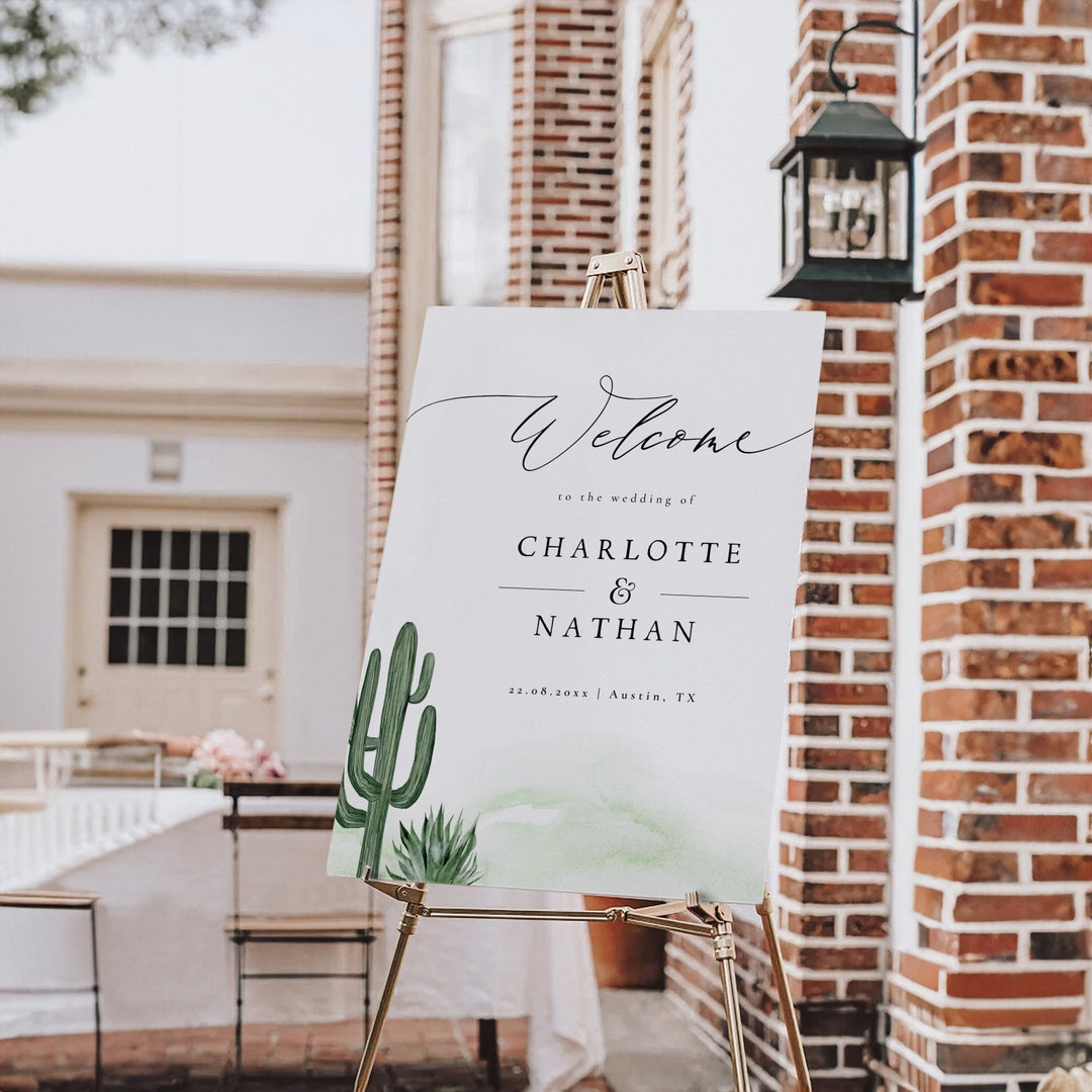 Cactus Wedding Welcome Sign Template, Desert Wedding Welcome Sign ...