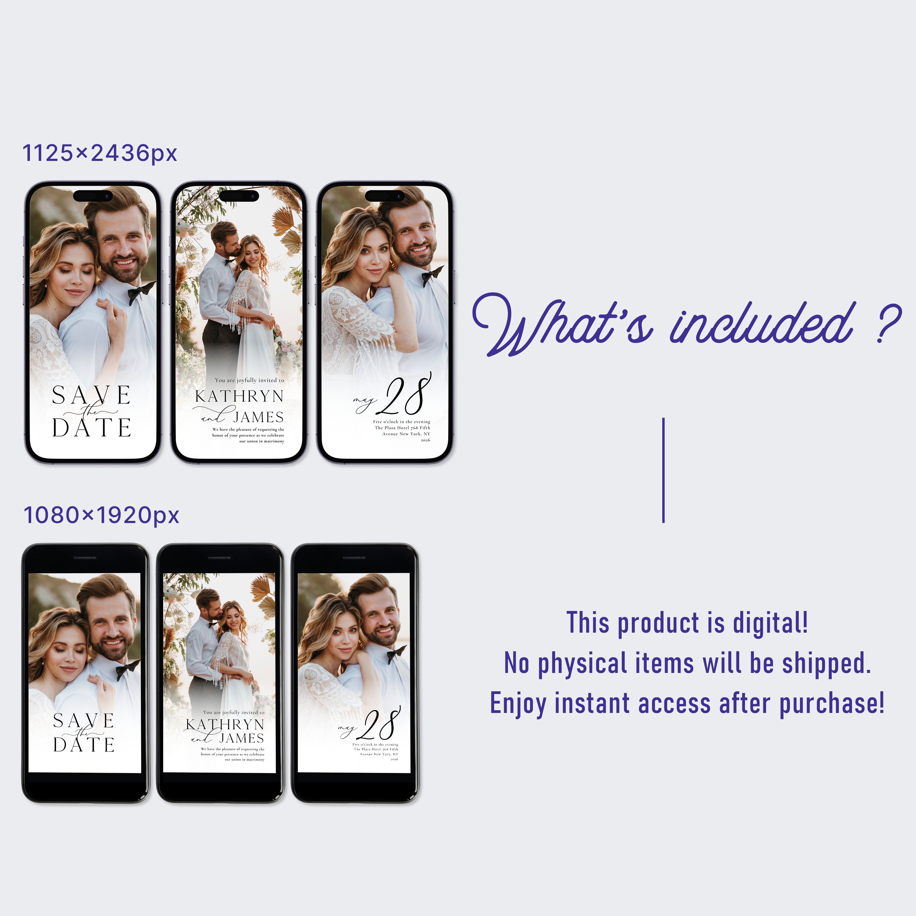 Animated Wedding Save the Date Video Template, Editable Canva ...
