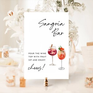 Minimalist Sangria Bar Sign Template, Printable (editable) - Etsy