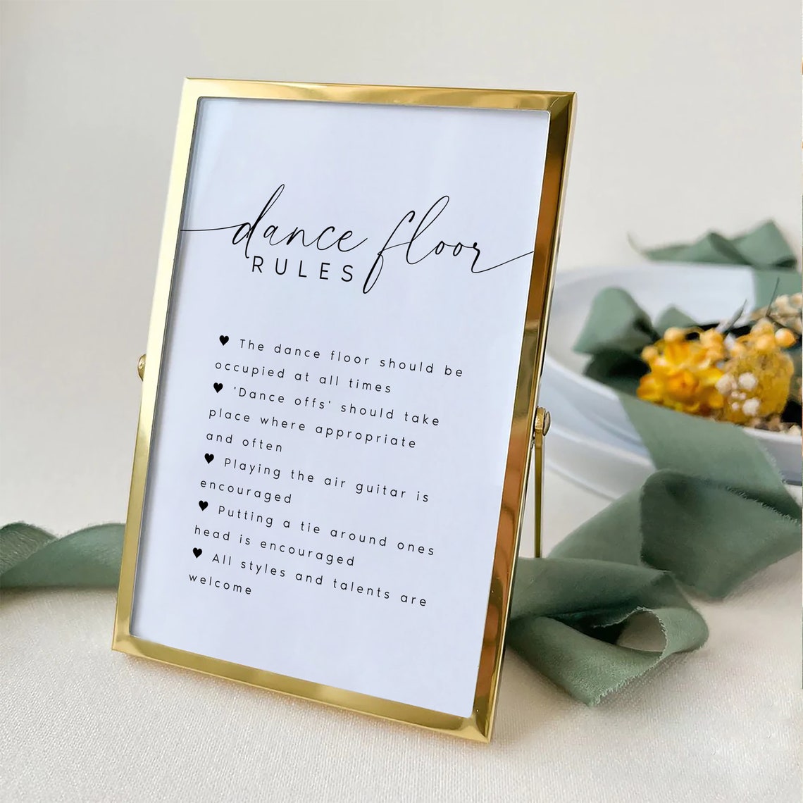 Wedding Dance Floor Rules Sign Printable, Cute Dance Floor Sign ...