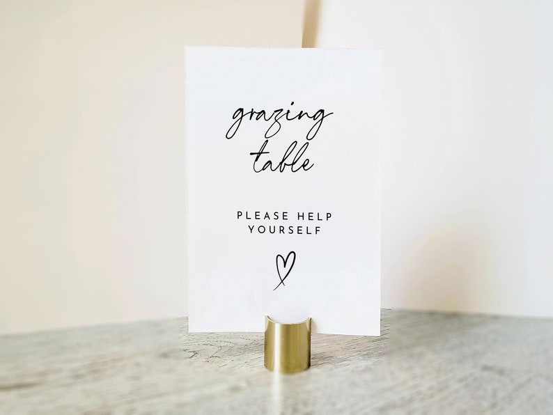 Minimalist Grazing Table Sign Template: Modern DIY Printable (digital ...