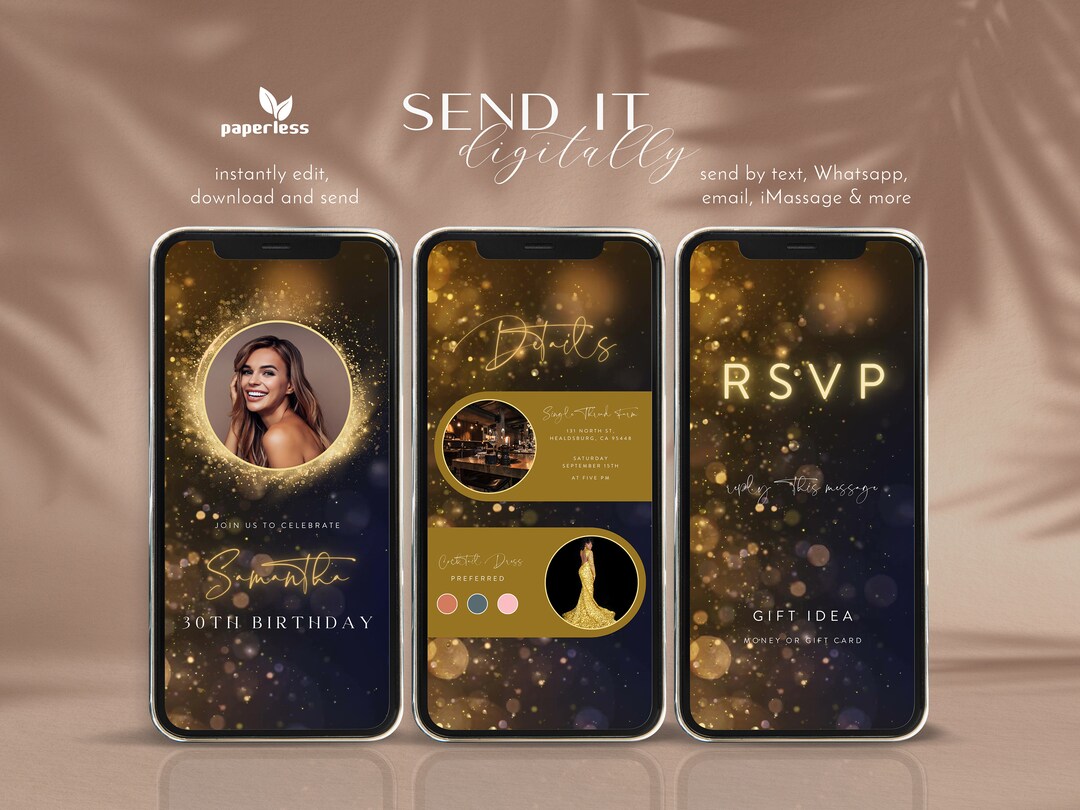 Birthday Invitation Video Template, Animated Birthday Invitation, Black ...