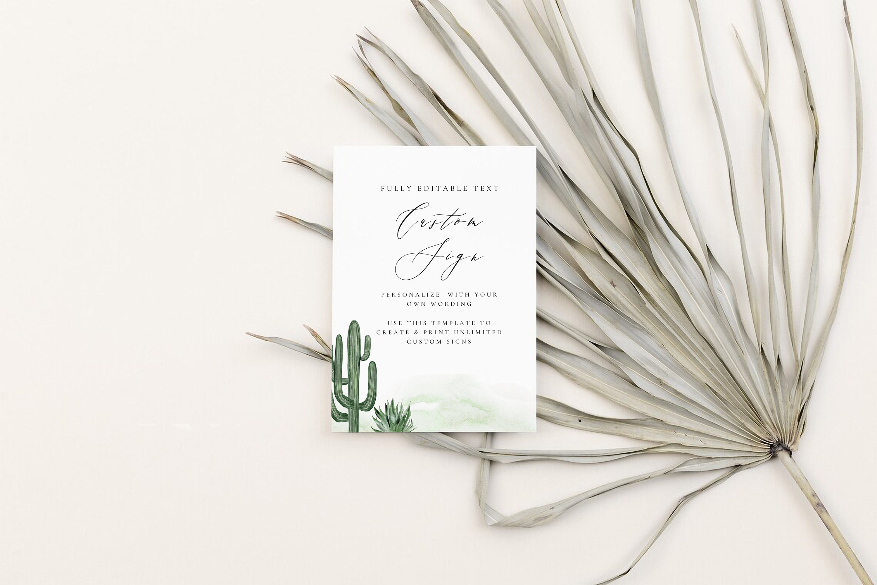 Cactus Custom Sign Printable Template, Saguaro Cactus Signs, Bohemian ...