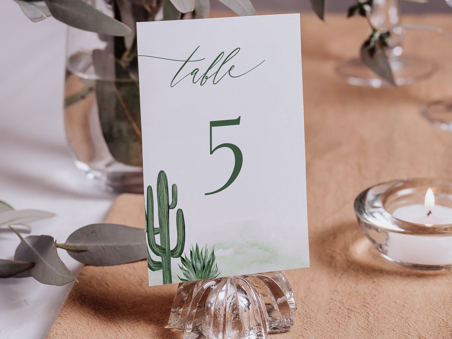 Cactus Table Numbers Template, Desert Wedding Table Numbers, Wedding ...