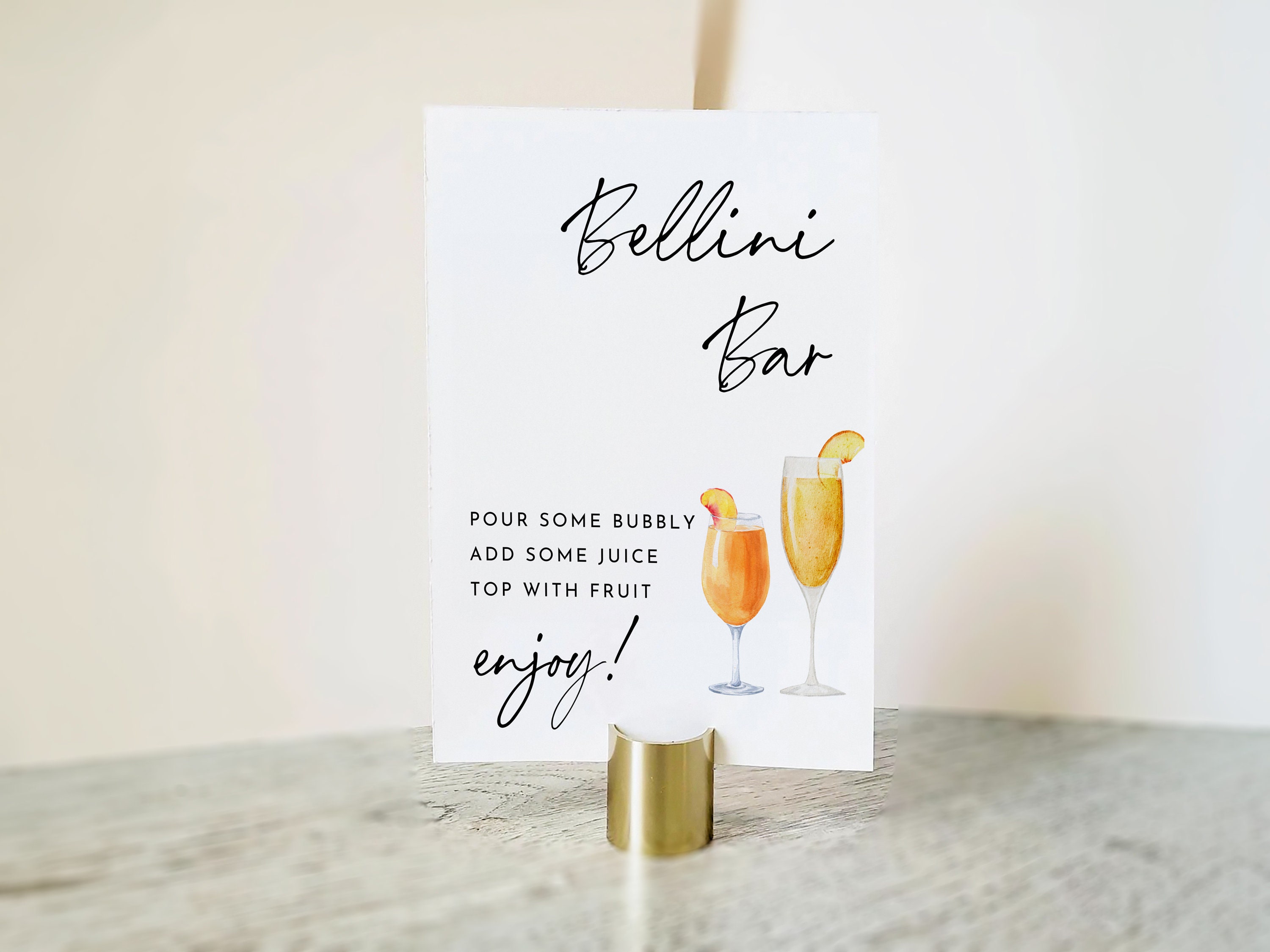 Minimalist Bellini Bar Sign Template: Modern Wedding Decor (printable ...