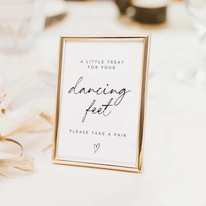 Minimalist Dancing Feet Sign Template: Editable Wedding Decor (digital ...