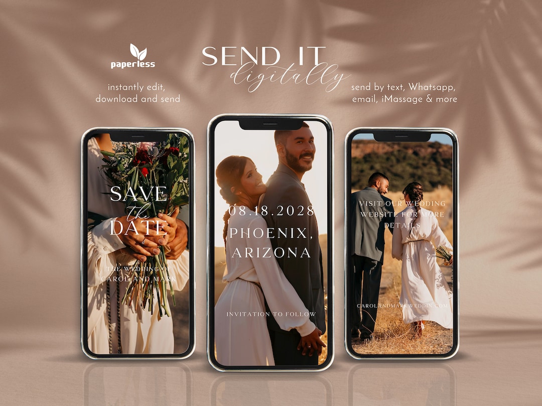 Animated Wedding Save the Date Video Template (digital Evite) - Etsy